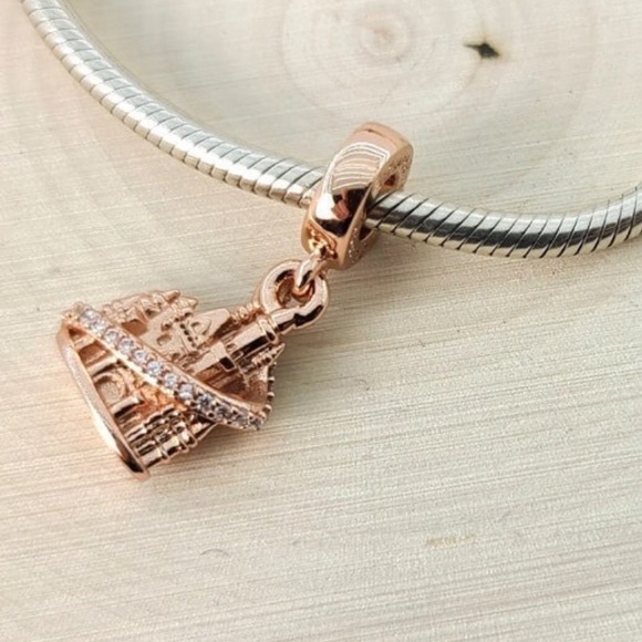 Pandora | Jewelry | Pandora Disney Rose Sparkling Castle Dangle Charm ...